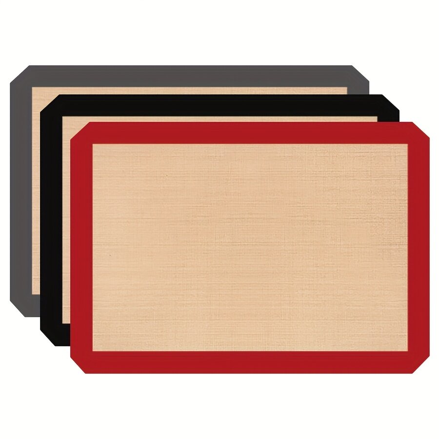 Набор из 3 силиконовых ковриков для выпечки и гриля, антипригарные, многоразовые, 41,9 x 29,5 см, легко моются
