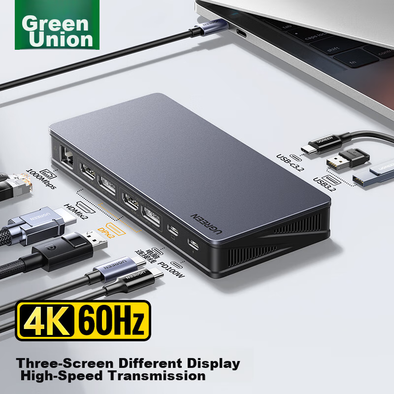 Dock-станция UGreen Type-C Lulian, для Mac, Mac mini, Thunderbolt 5, HDMI, DP, Multi-Screen