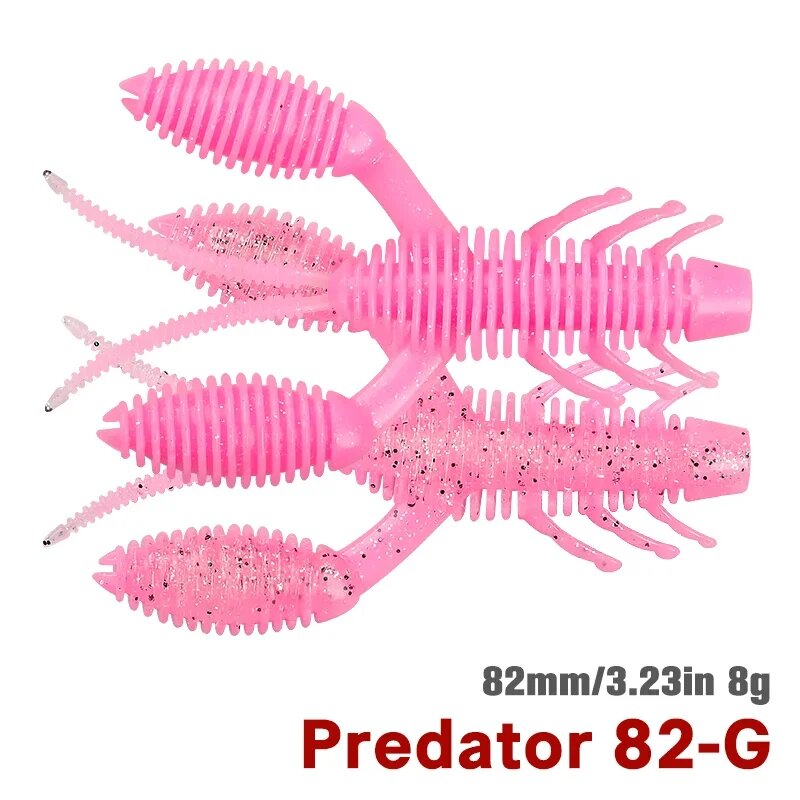 TSURINOYA PREDATOR 6 шт. силиконовые приманки для рыбалки Розовый, PE82-G