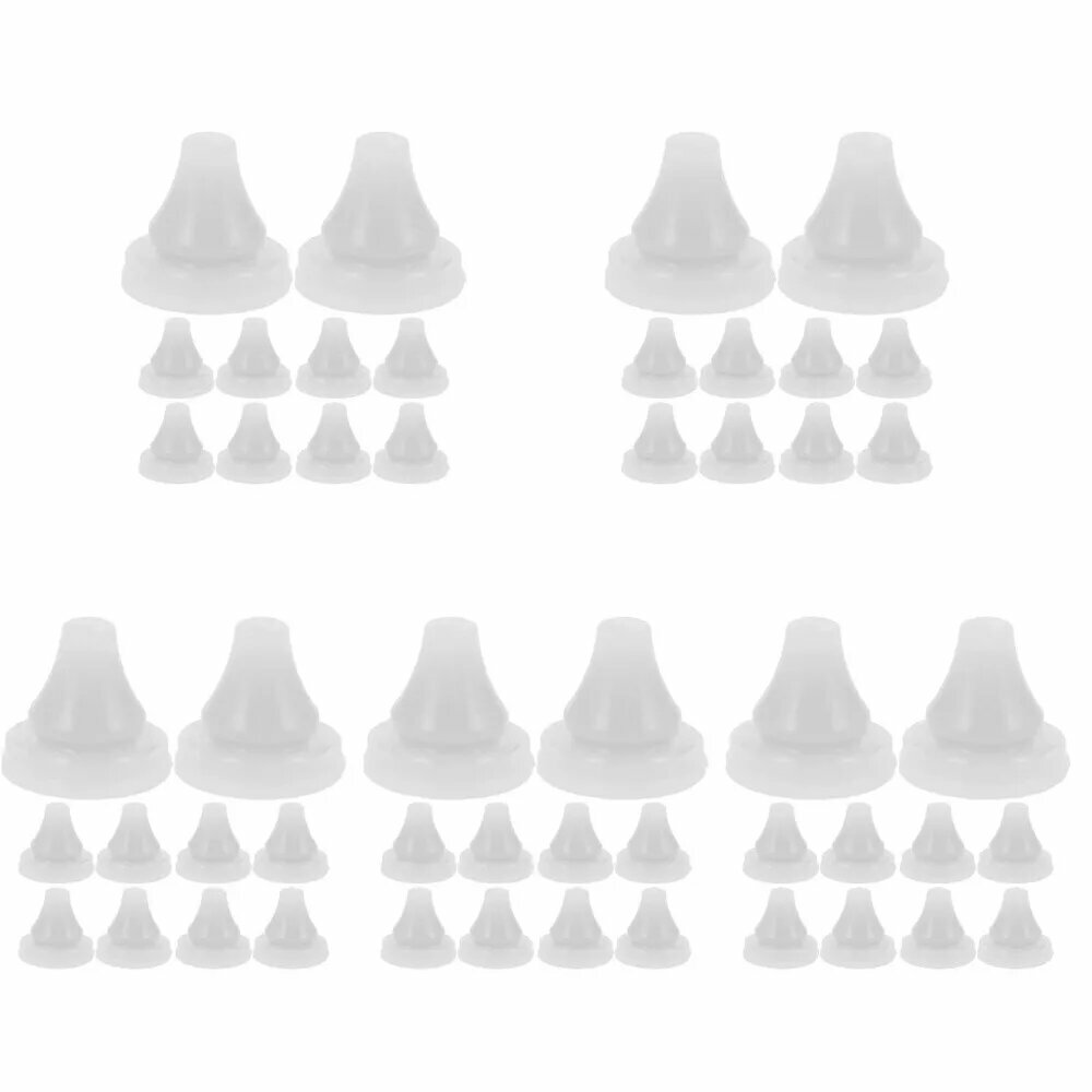 Комплект из 50 белых силиконовых насадок для душа, прочные и гибкие, для замены в душевой лейке