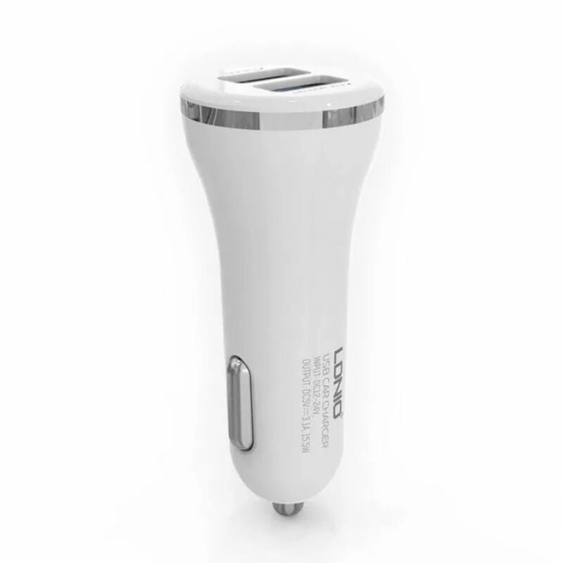 Зарядное устройство автомобильное 5V 3.1A 2 USB+USB Кабель LIGHTNING