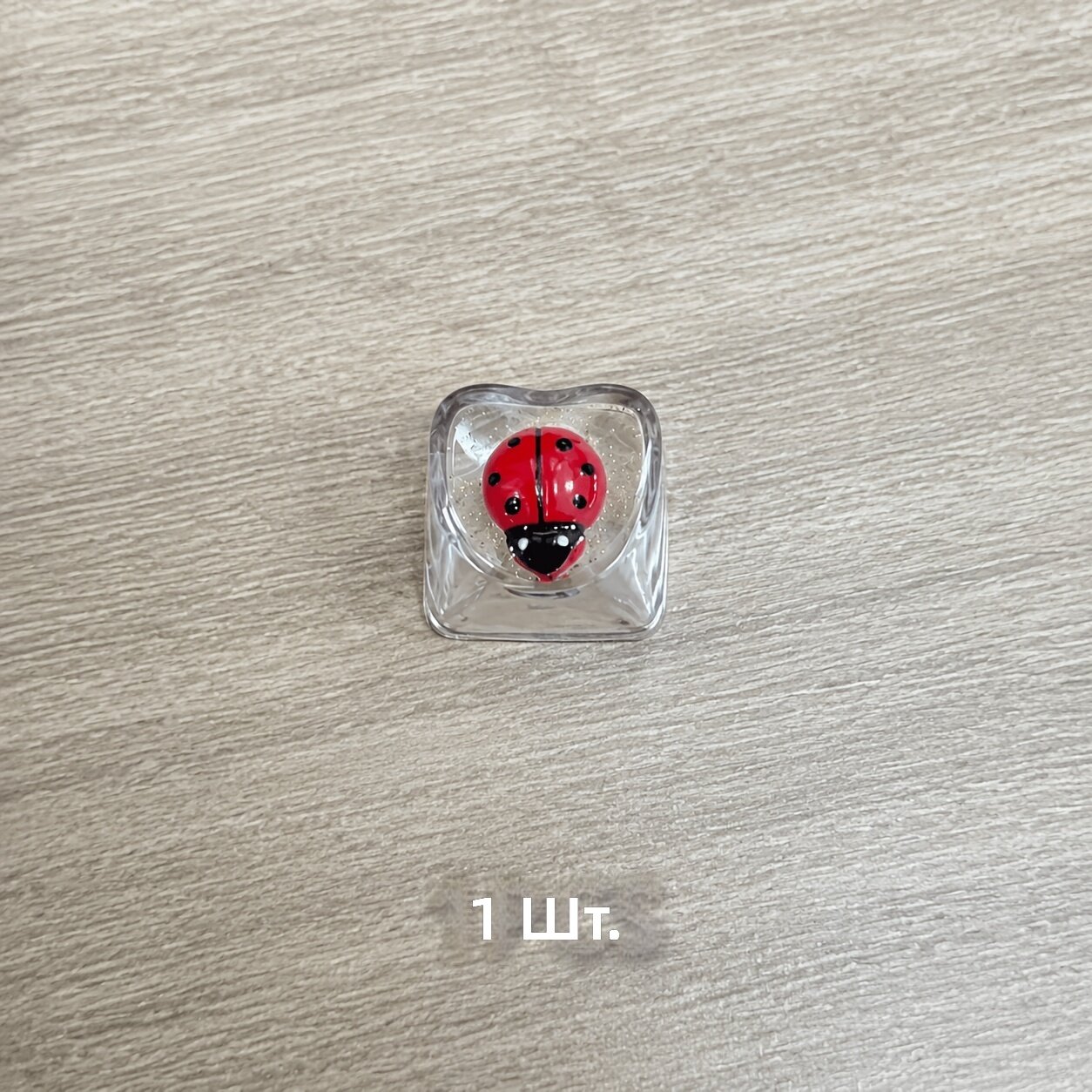 Прозрачный кейкап из смолы Love Key LadyBug для механической клавиатуры, 1 штука
