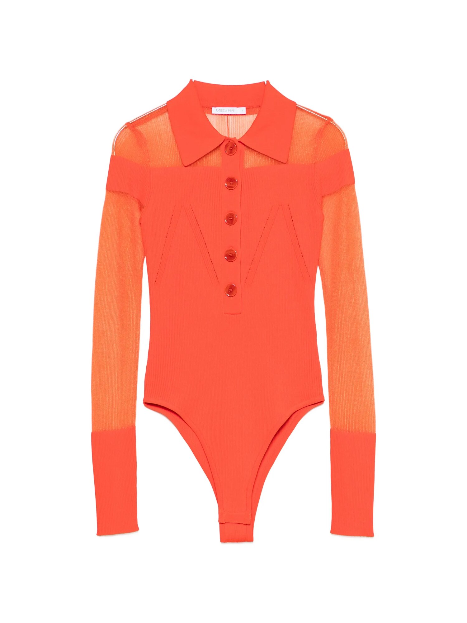 Рубашка Sheer-panelled knit polo-shirt