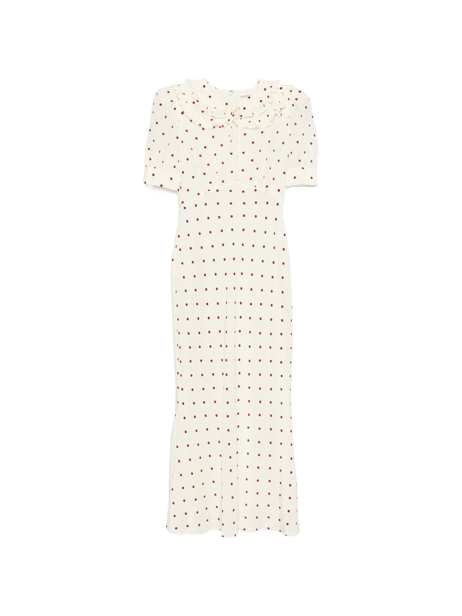 Платье Polka-dot ruffled midi dress