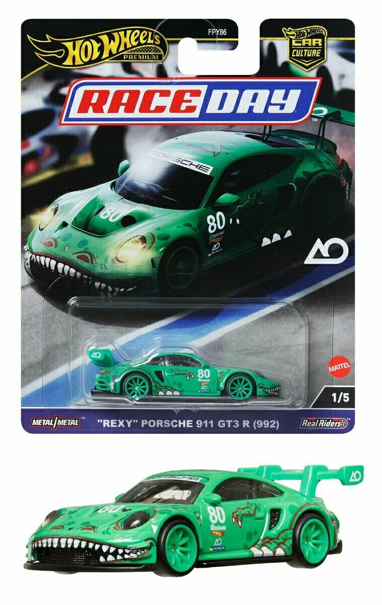 Машинка коллекционная Mattel Hot Wheels Premium Car Culture FPY86:"Rexy"Porsche 911 GT3 R (992)