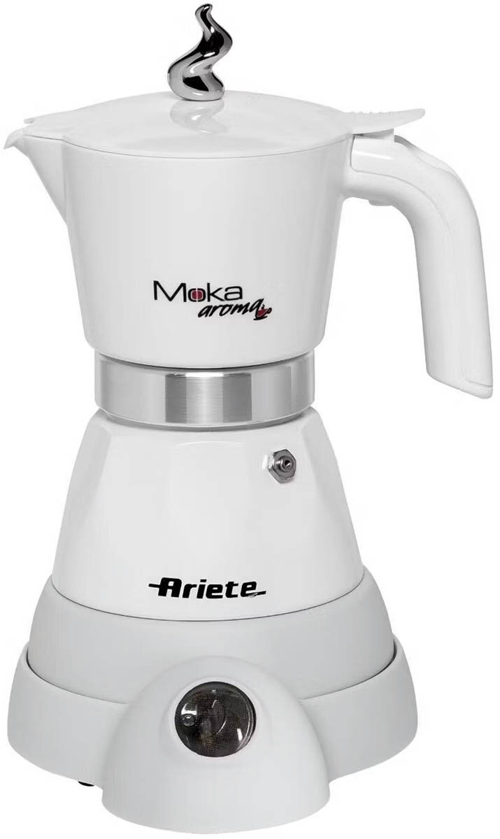 Кофеварка Ariete MOKA AROMA 1358/10, гейзерная, мощность 400 Вт, белый, резервуар 0,2 л