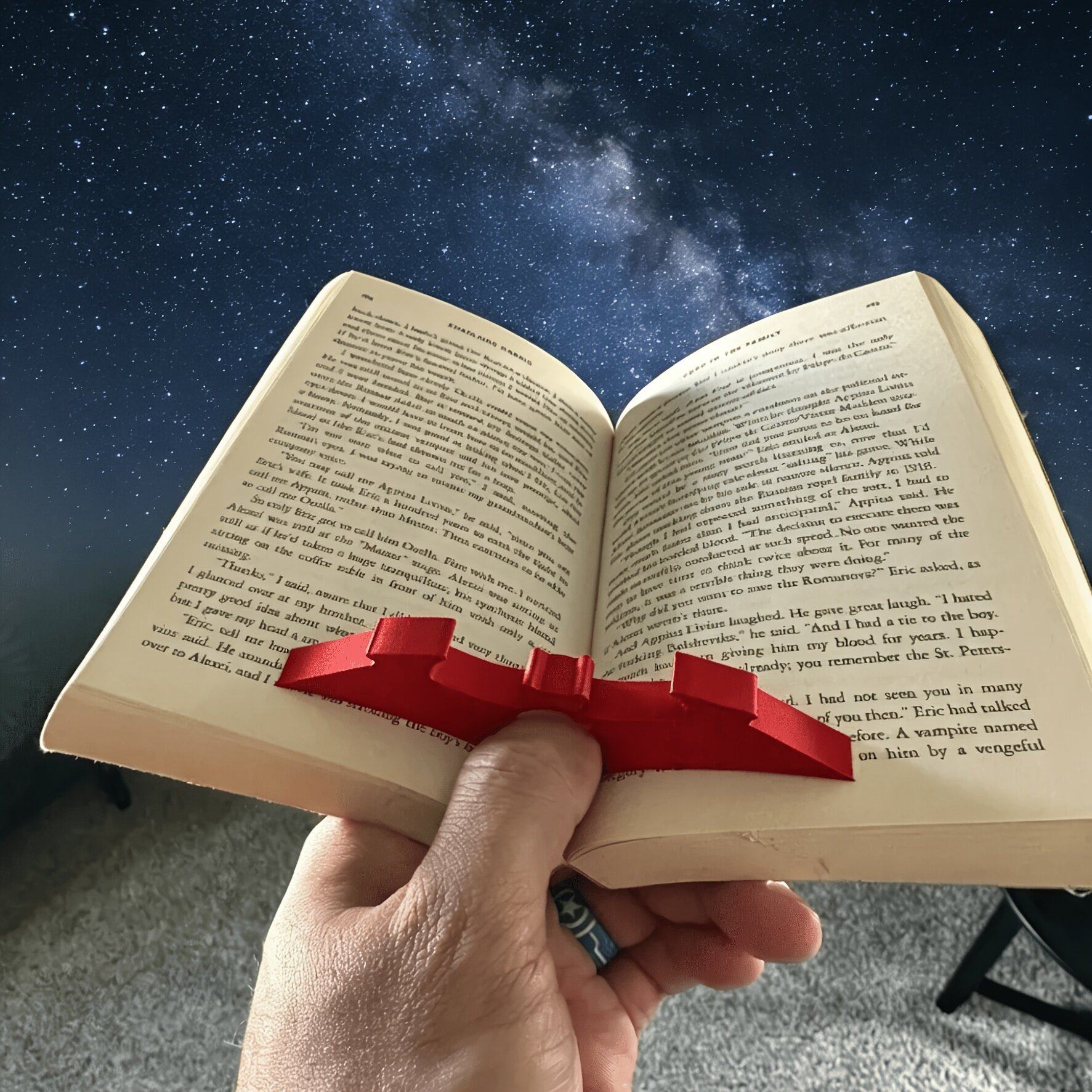 3D-печатная закладка-прищепка в форме летучей мыши, красный цвет, фиксированная, для книг, ридеров, планшетов и смартфонов