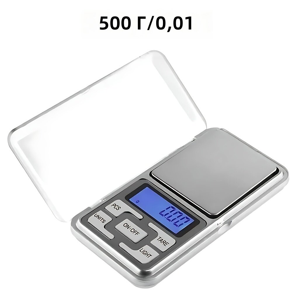 Высокоточные ювелирные весы 500г/0,01г, электронные мини-граммовые весы для дома, офиса, почтовых отправлений и взвешивания чая