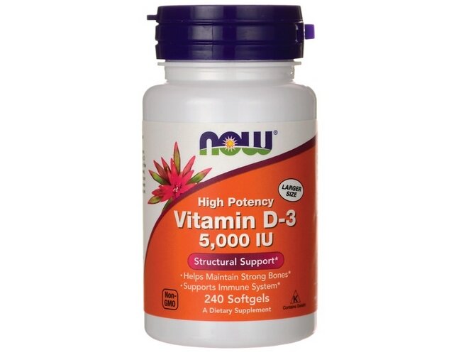 Витамины Vitamin D3 5000 IU 240 caps Now, 240 порции(й)