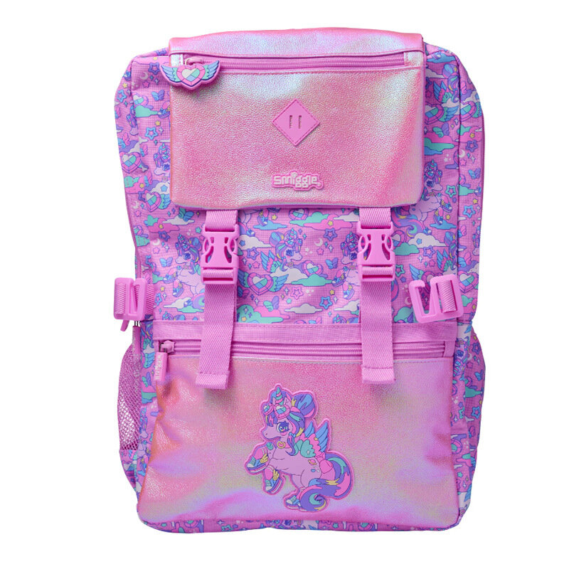 Рюкзак Smiggle с единорогом, 45×32×12 см, перламутрово-розовый