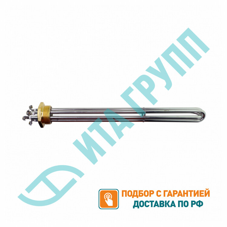 Блок-тэн RDT 7000W(2300x3) из нержавеющей стали, D48, G1 1/2"(М48х2), L430мм, 220V для Protherm, 482070