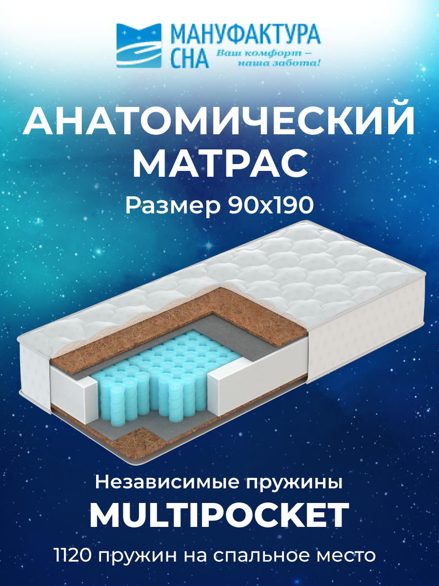 Пружинный матрас Фэмили 092/2 анатомический двухсторонней мягкости