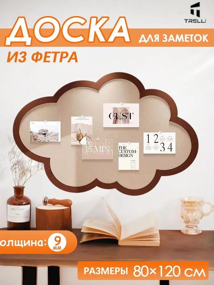 Доска для заметок на стену из войлока, мудборд на стену, НЕ пробковая доска для фото