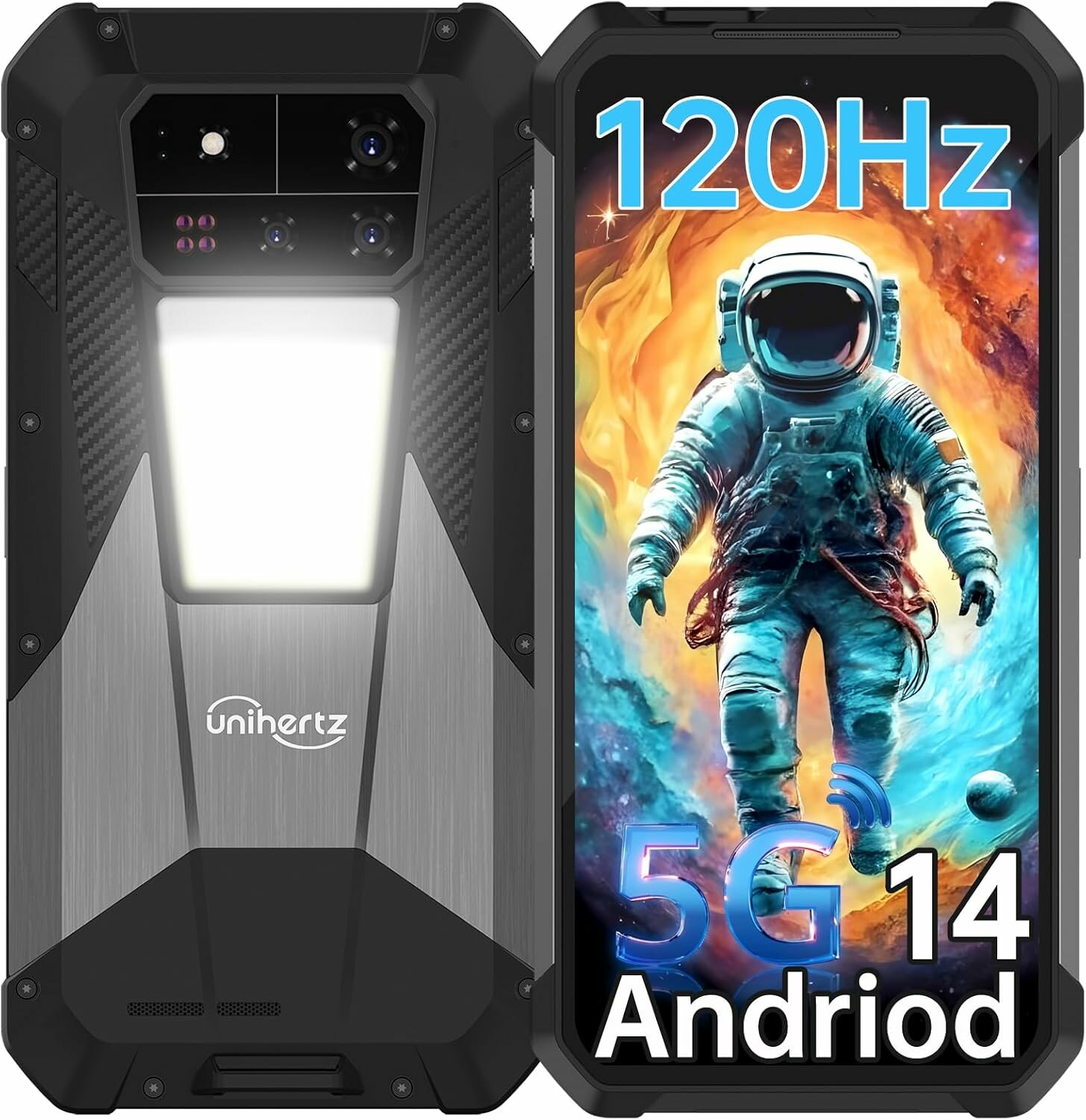 Телефон Unihertz Shark 3 5G, 6,73 дюйма, Android 16, 12 ГБ 512 ГБ, 11600 мАч
