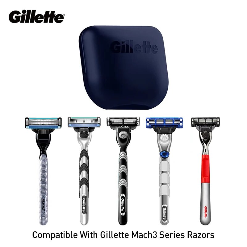 Дорожный чехол Gillette Mach3, Fusion5, SkinGuard, темно-синий