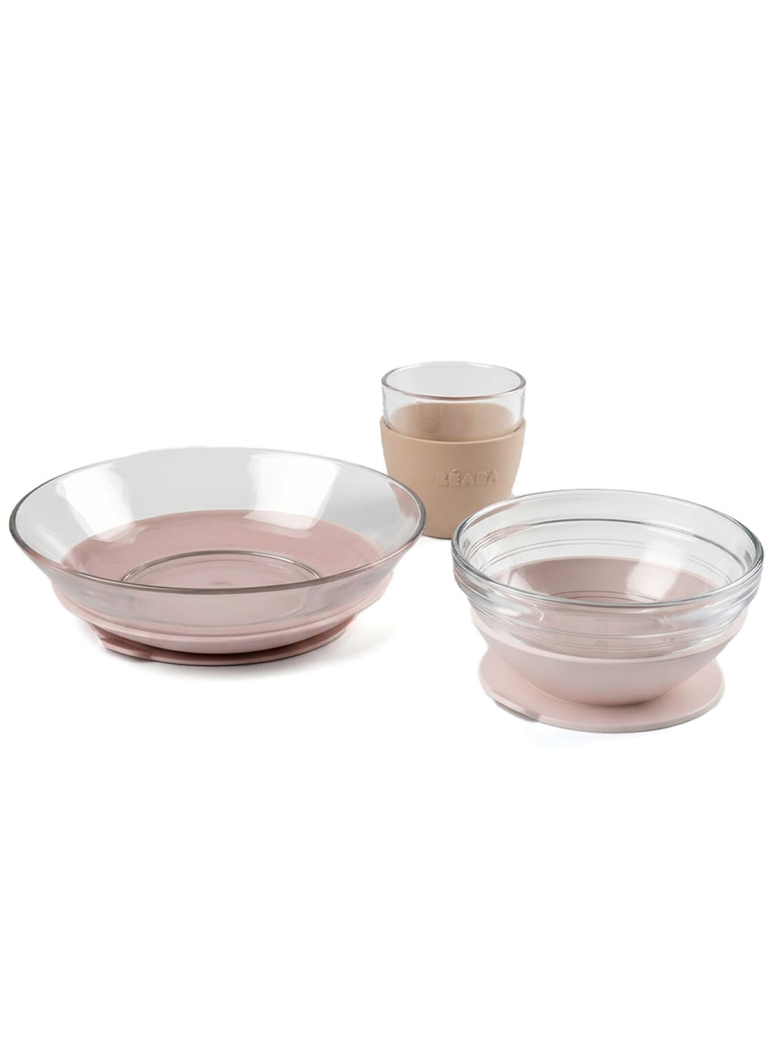 Набор посуды Beaba стеклянный Cotton candyGlass meal set BEABA X DURALEX Розовый (Cotton candy) 913644