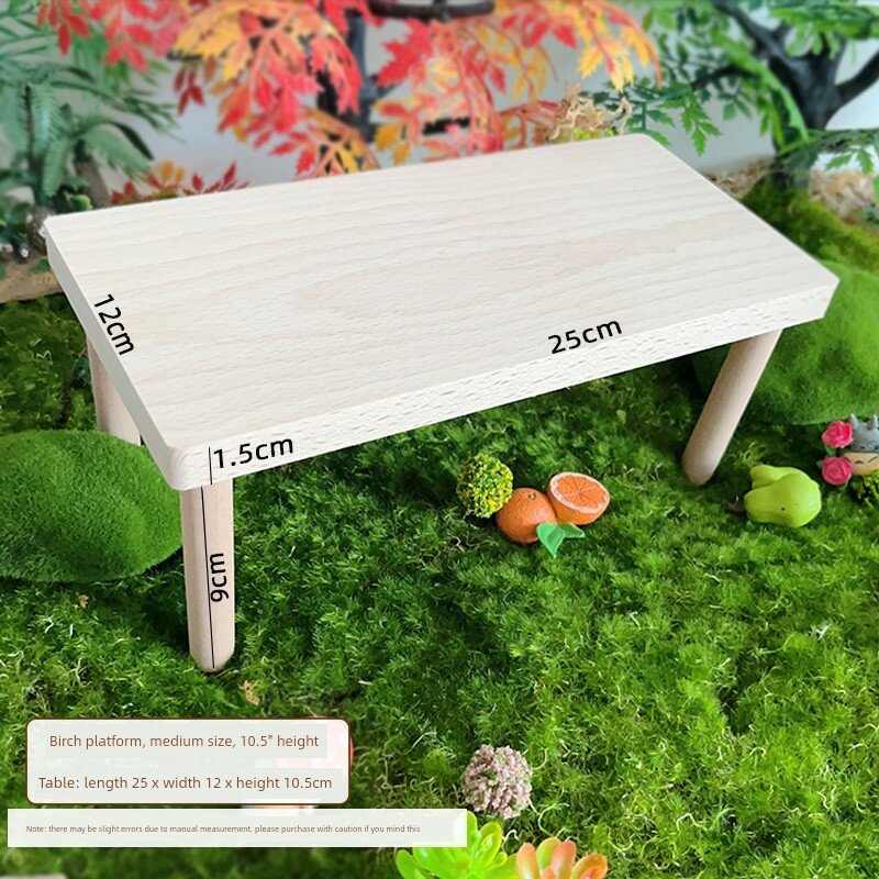 Клетка для хомячков из березы платформа среднего размера 25x12x10.5см натуральная деревянная конструкция для мелких