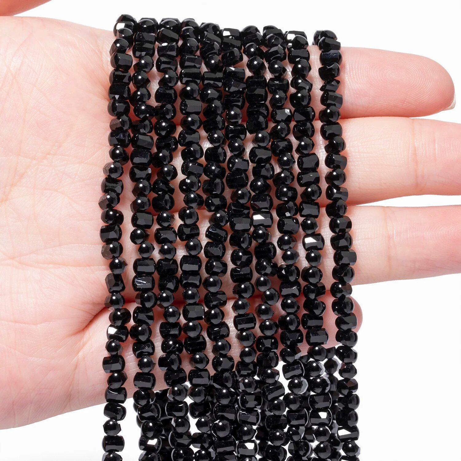 LNMBII разноцветные хрустальные бусины в форме кости 3x4 мм Черный, black