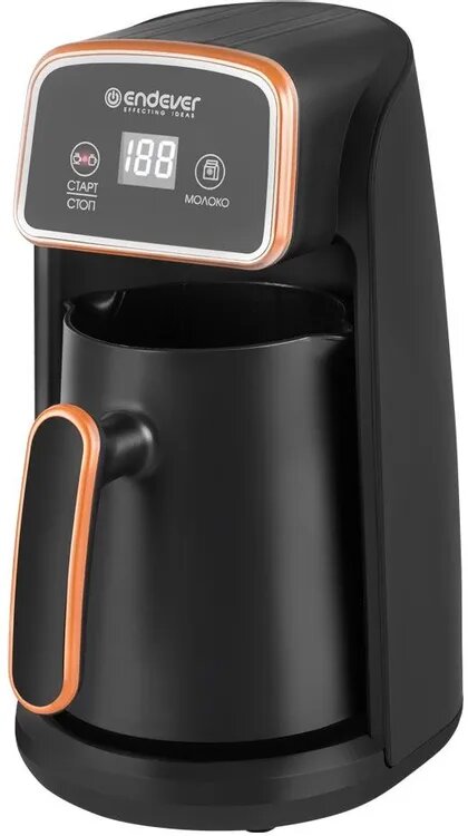 Кофеварка Endever Costa-1017, электрическая турка, черный /золотистый