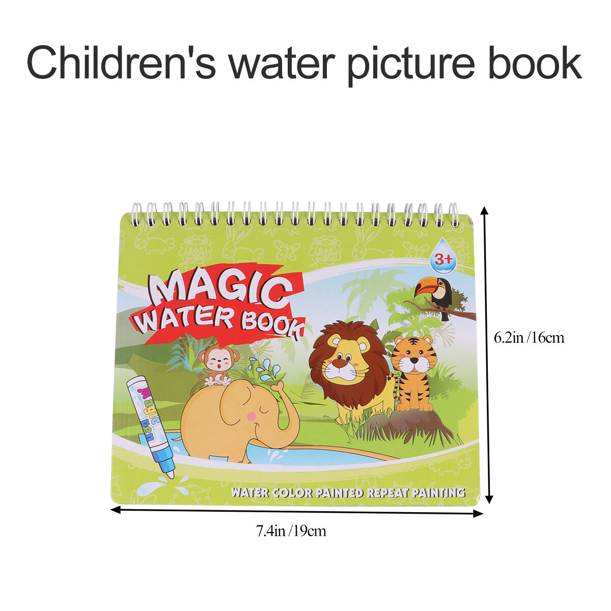 Детская Повторно Используемая Книга Для Рисования Водяными Маркерами 19x16 Cm