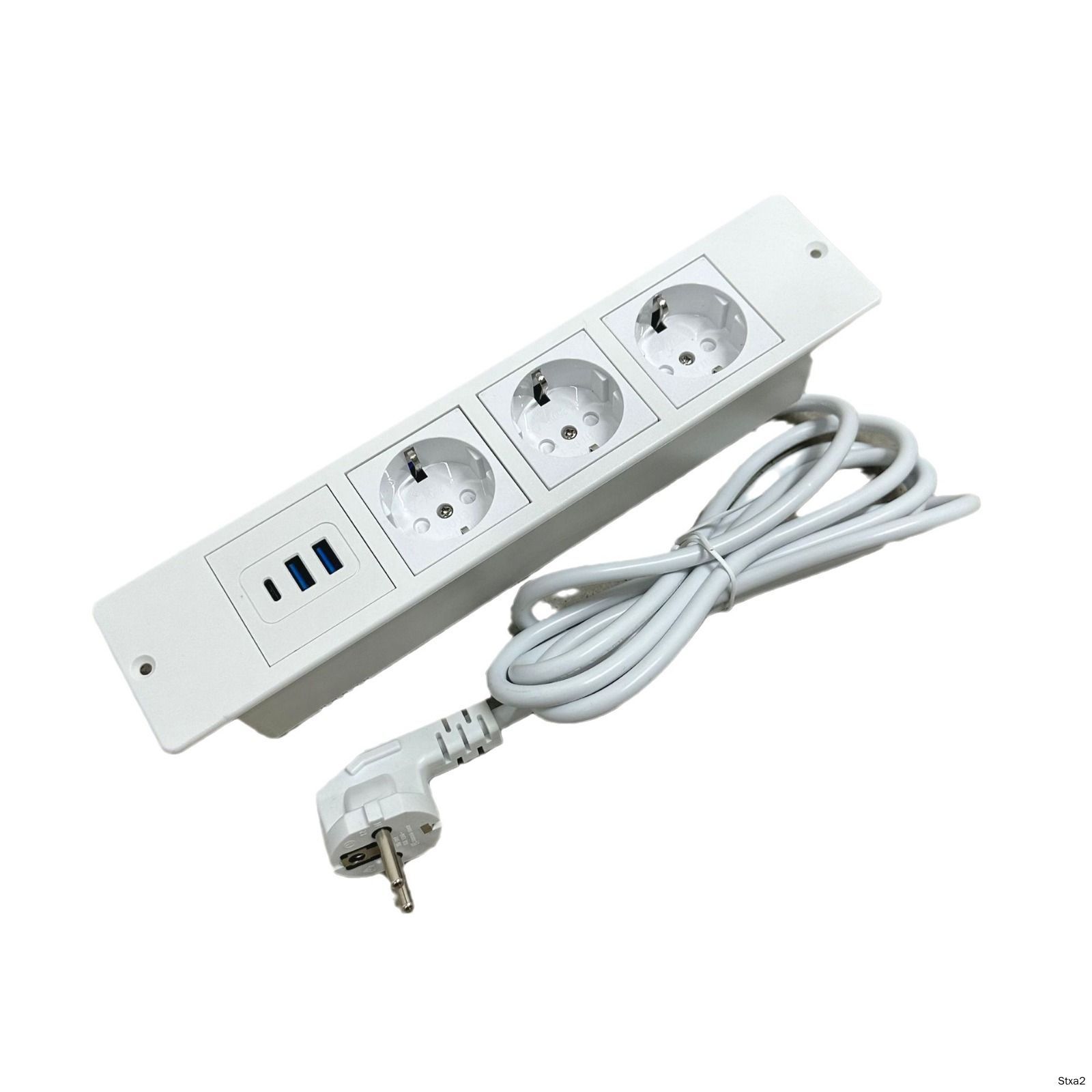 HITRENDS Умная розетка с USB и PD Type-C, 3 евроразъема + 2 USB, провод 2 метра быстрая зарядка для дома и офиса