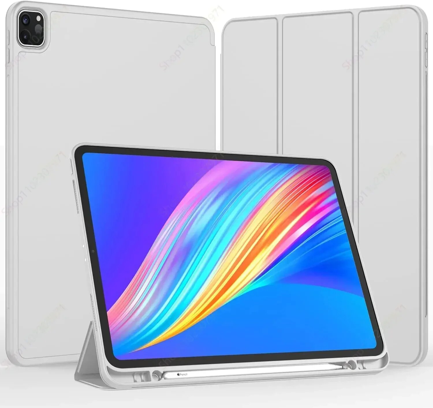 Чехол Funda для iPad Pro 12,9 дюйма Белый, iPad Mini 6 2021, Grey