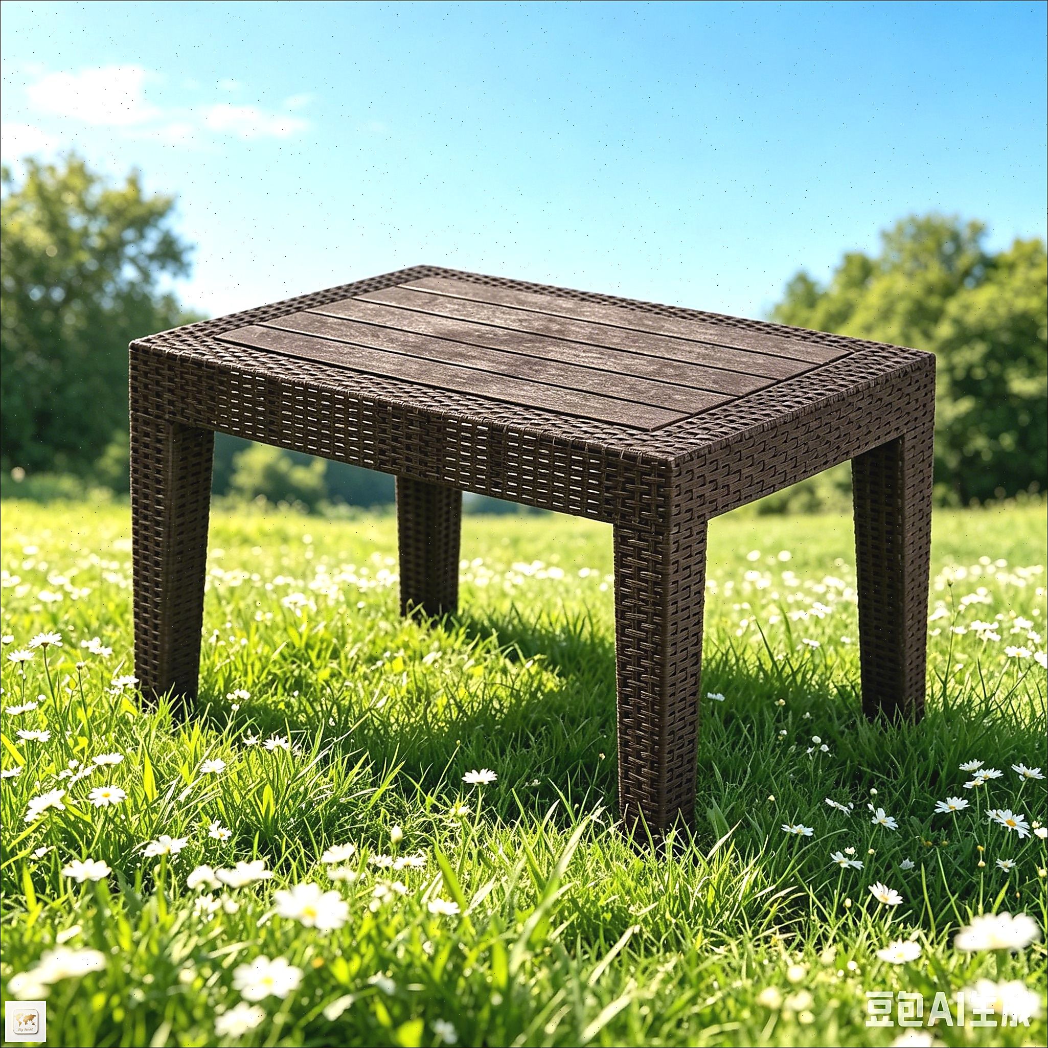 Садовый стол, Пластик, Искусственный ротанг (пластик) 50х70х38 см