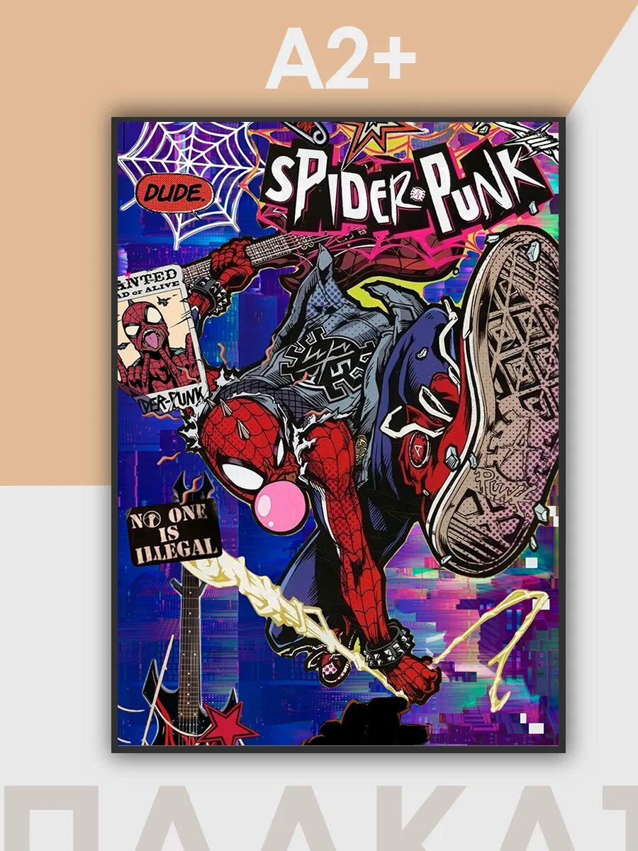 Постер А2 на стену spider punk