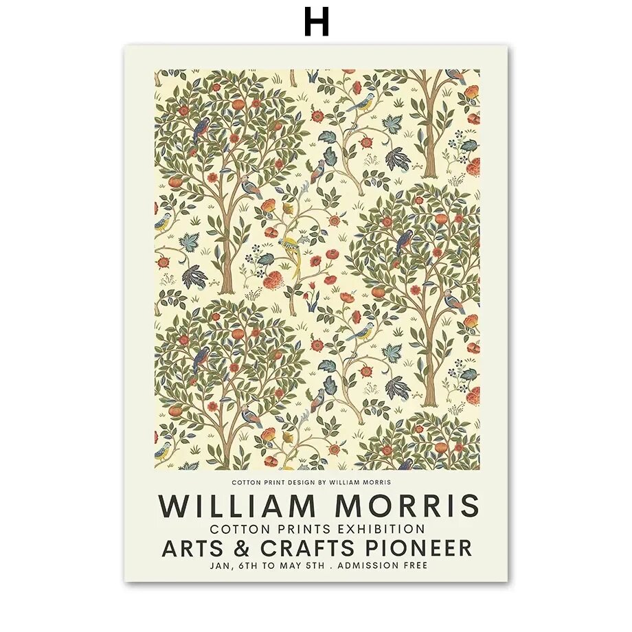 Постер William Morris, 40x60см, без рамы, цвет 09