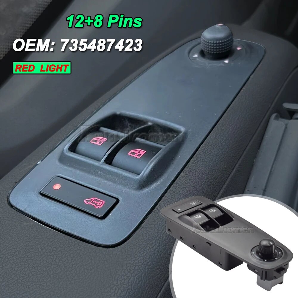 Кнопка управления стеклоподъемником 735487423 для Citroen Relay, Jumper, Peugeot Boxer, Fiat Ducato, Doblo, Vauxhall Combo mk3 и других моделей с 2010 года