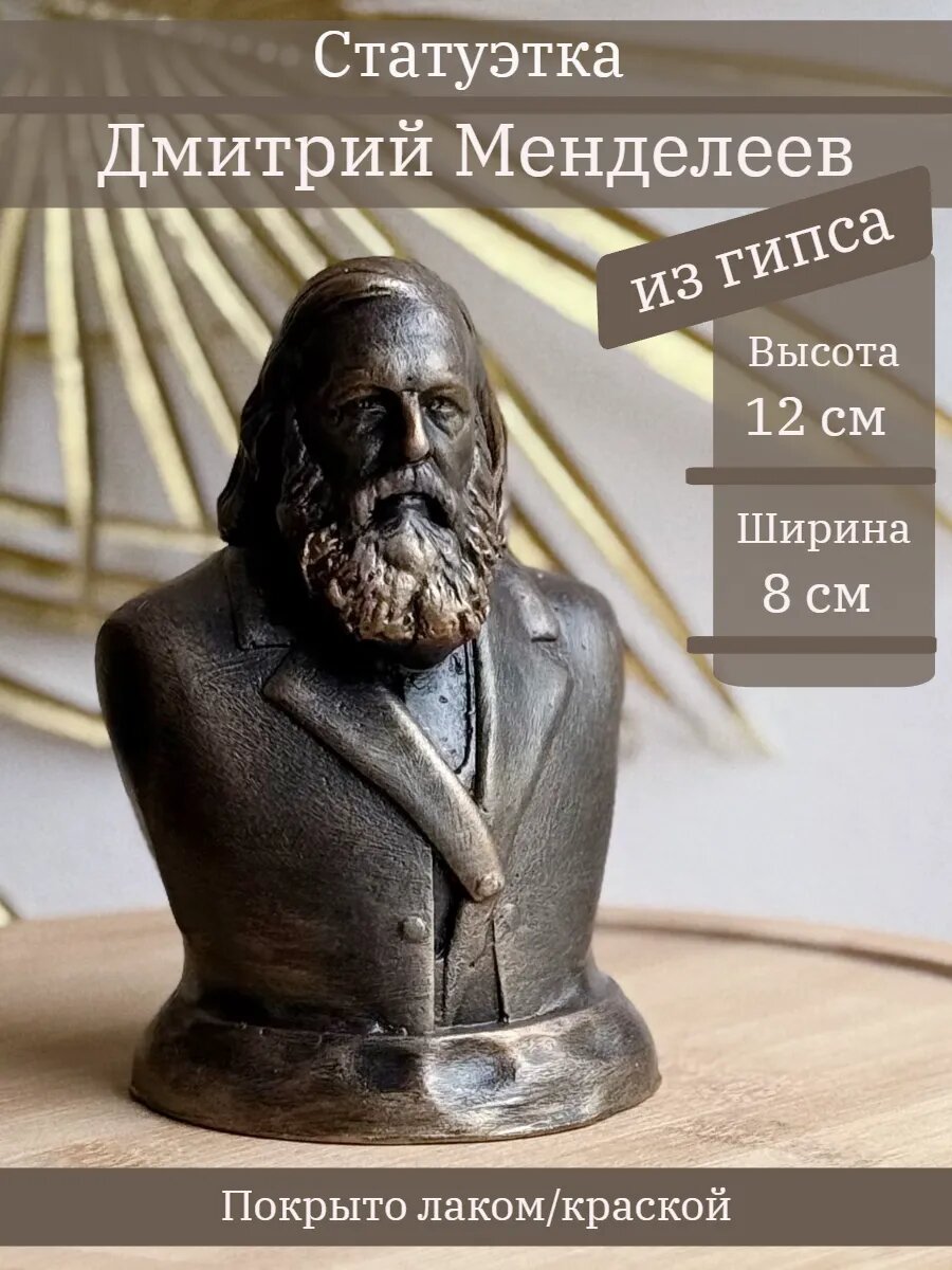 Статуэтка Дмитрий Менделеев, 12 см, из гипса, ручная работа, в цвете