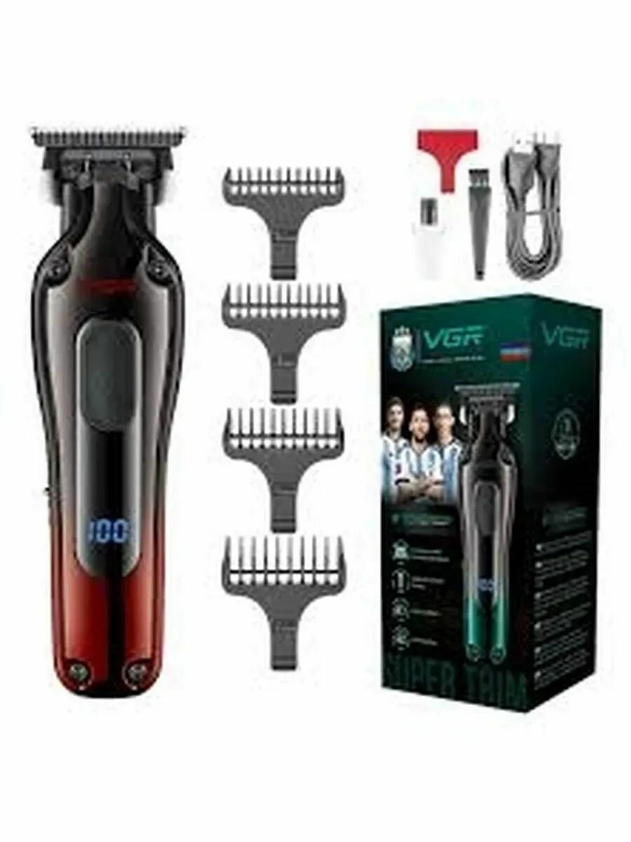 VGR Машинка для стрижки V-998, бордовый, бирюзовый