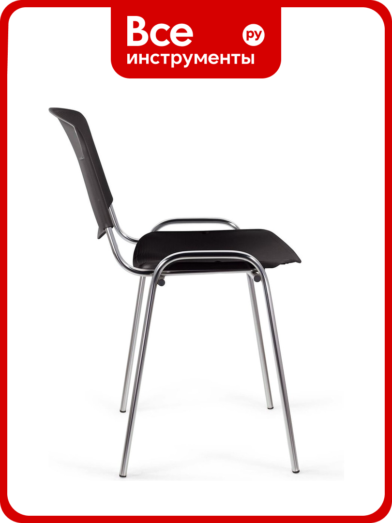 Стул Staff Iso Plast CF-009, хром каркас, пластик черный 532571