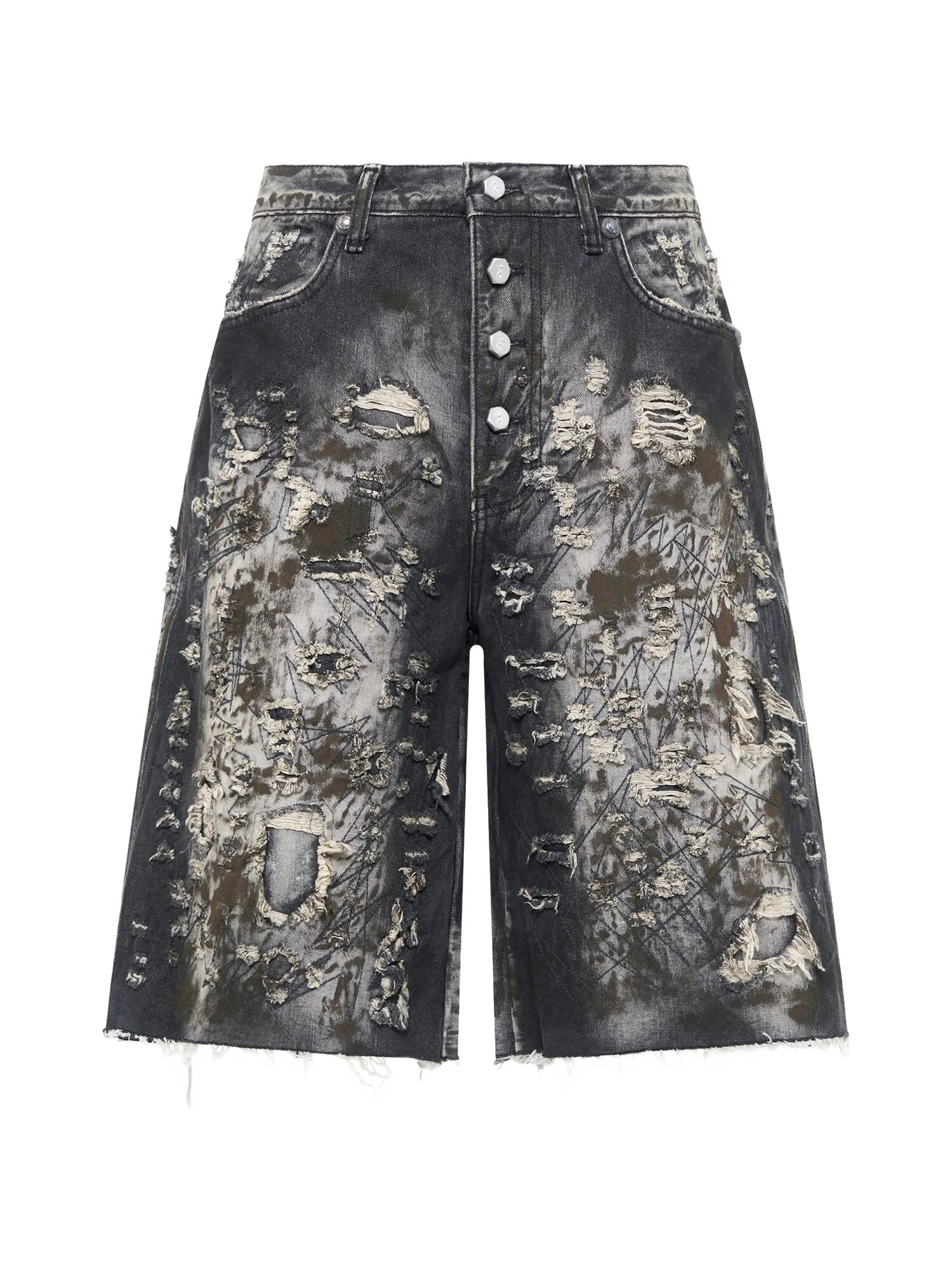 Шорты Distressed hard-washed shorts