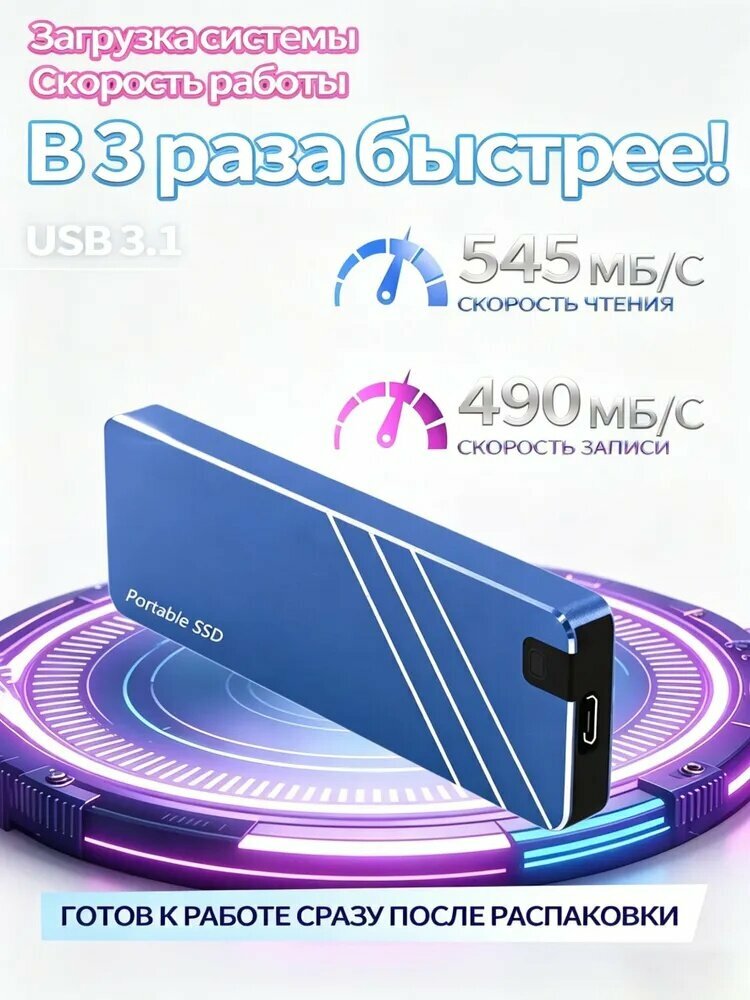 Summerdawn 1 ТБ Внешний жесткий диск (25DXW-1TB), Металл, синий