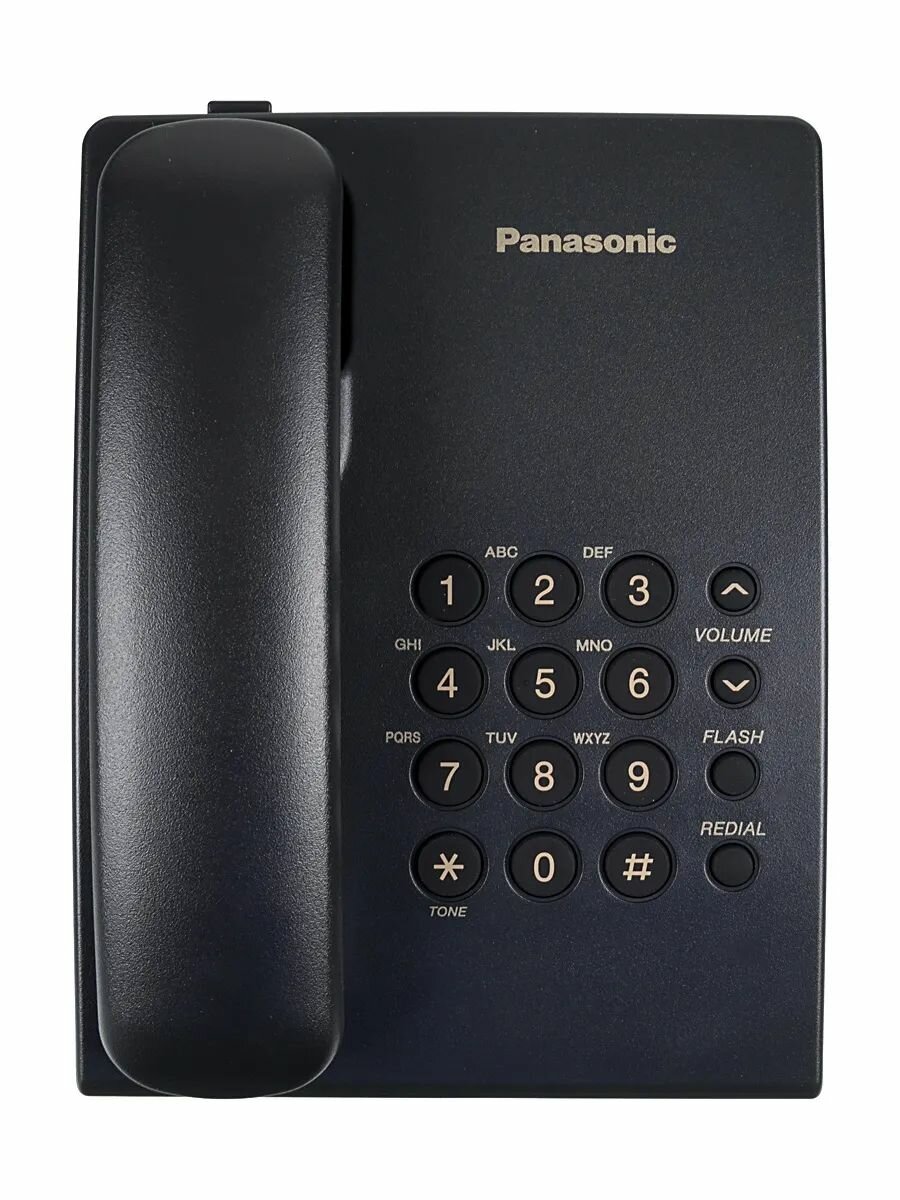 Телефон PANASONIC KX-TS2350RUB, черный, повторный набор, тональный/импульсный режим