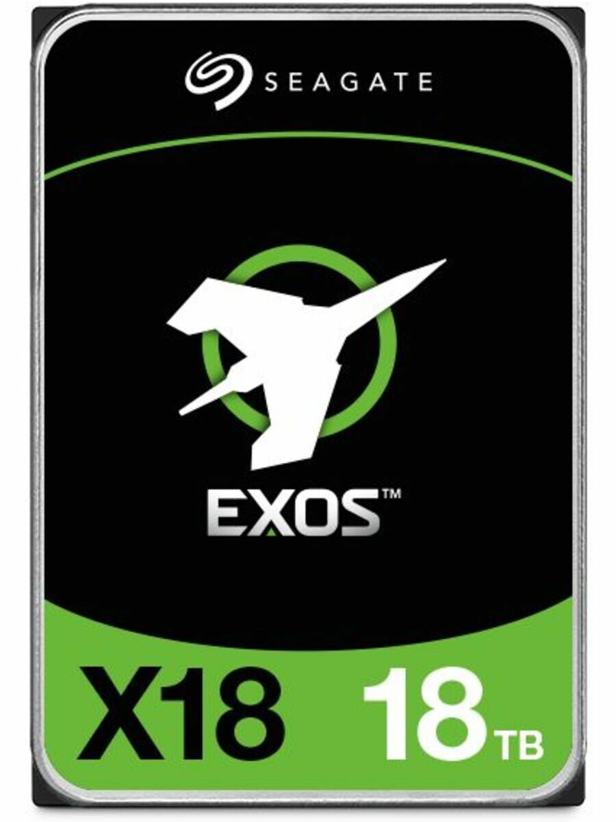 Seagate 18 ТБ Внутренний жесткий диск Exos X18, 3.5", 7200 об/мин, SATA III 6 Гбит/с (ST18000NM000J)