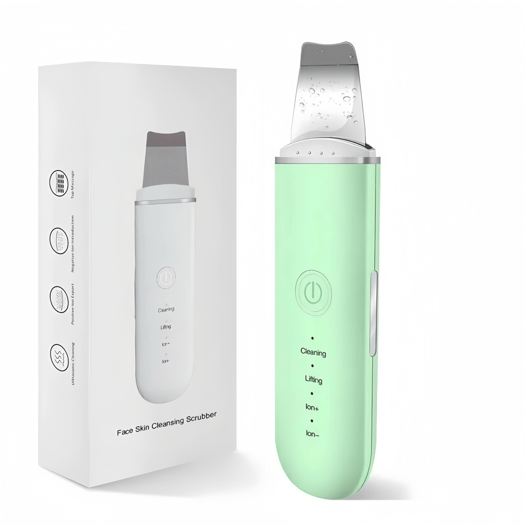 Скрабер для лица Xiaomi Green with Box, ультразвуковой, для всех типов кожи