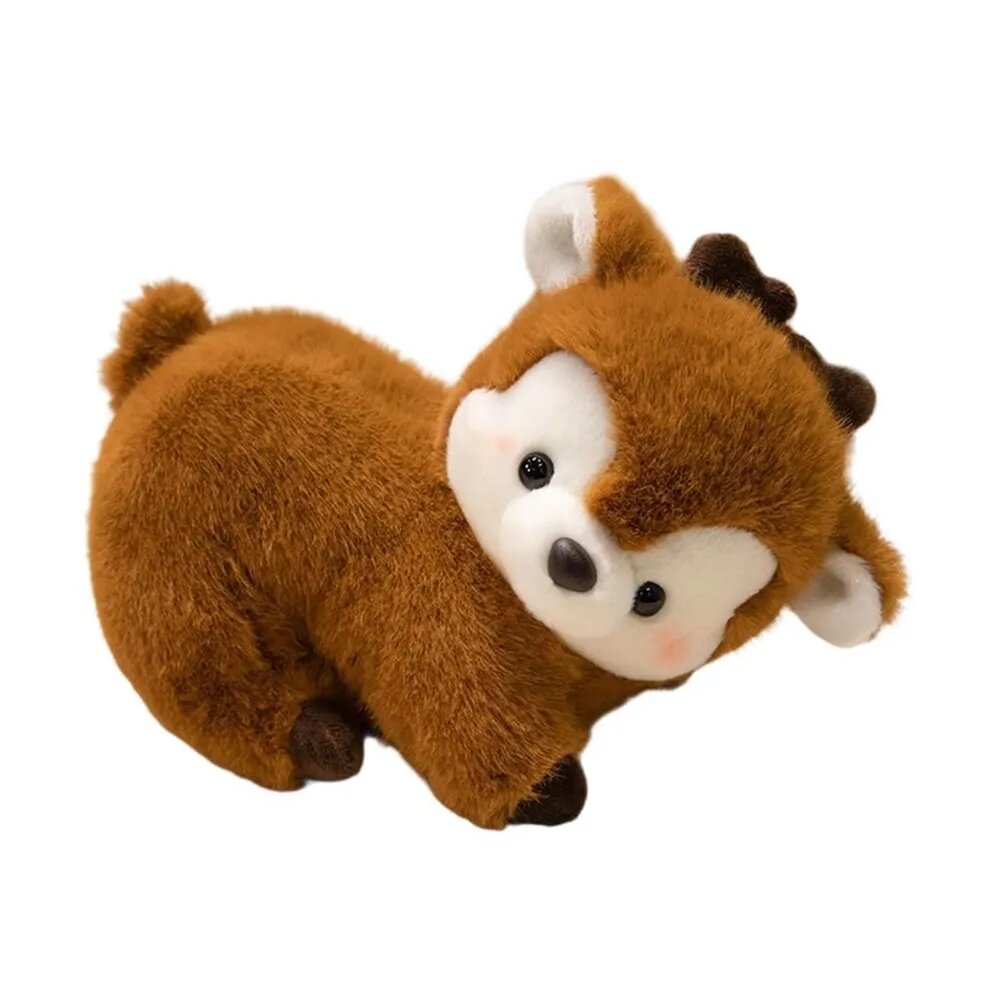 Мягкий плюшевый олень для детей, можно стирать в машине, - Brown lying deer