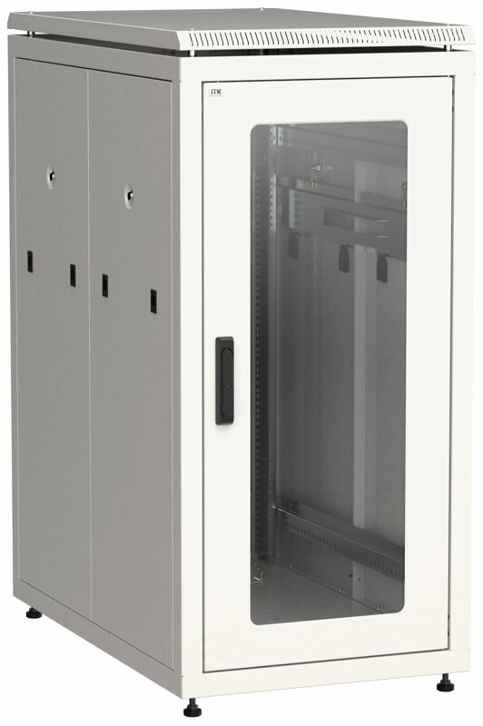 Шкаф сетевой LINEA N 28U 800х1000мм стекл. передняя дверь задняя металлическая сер. ITK LN35-28U81-GM