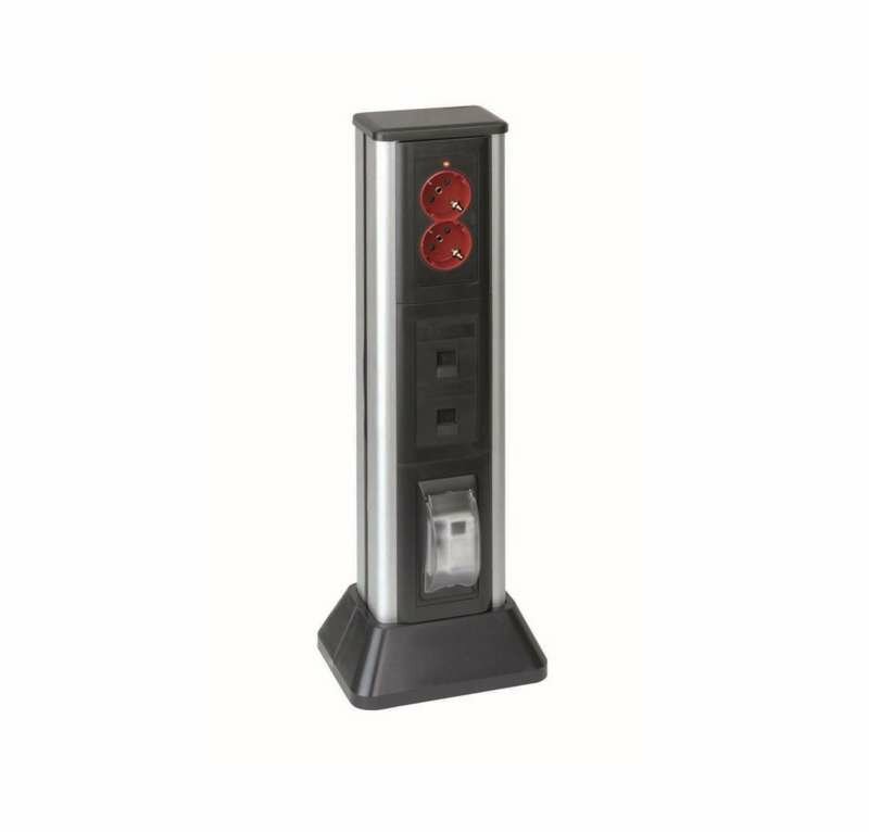 Мини-колонна 1сторона на 5 S-мод. 721х71.5(125)х109.5(164)мм Simon Connect алюм./графит ALC315-8-14