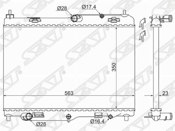 Радиатор SAT FD0008 Ford Fiesta 02-08 / Fusion 02-12