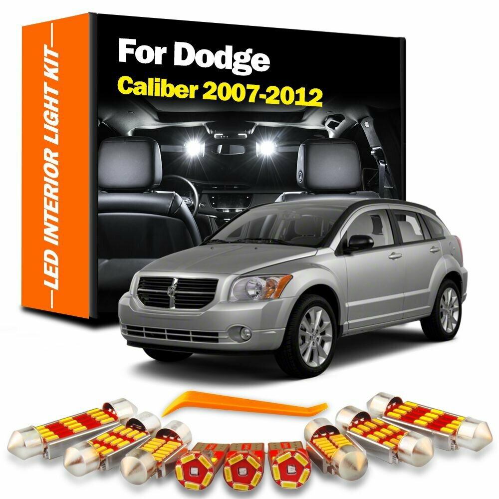 Лампа автомобильная арт. 10 шт. интерьерный светодиодный светильник для Dodge Caliber 2007-2012 Canbus купольная лампа для чтения карт без ошибок комплект автоматической лампы