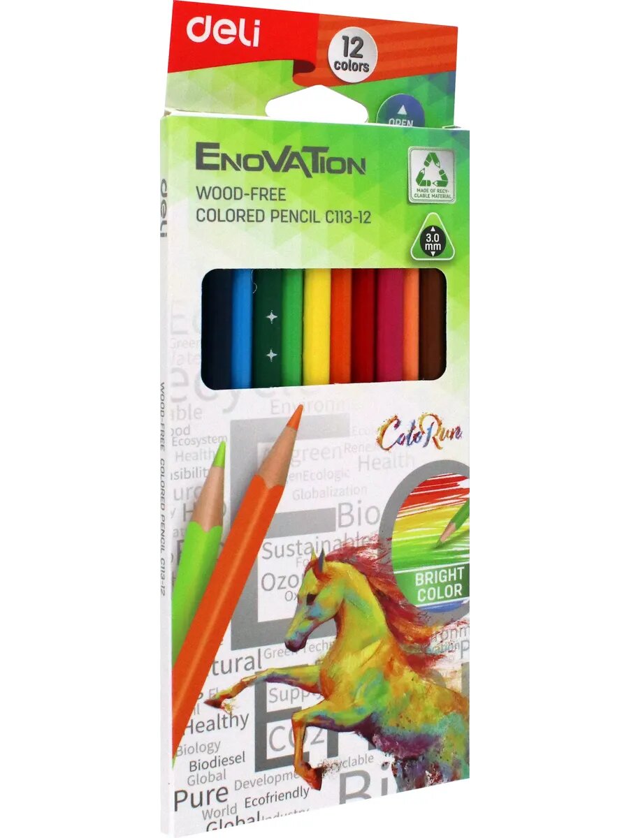 Карандаши цветные Enovation,12 цветов
