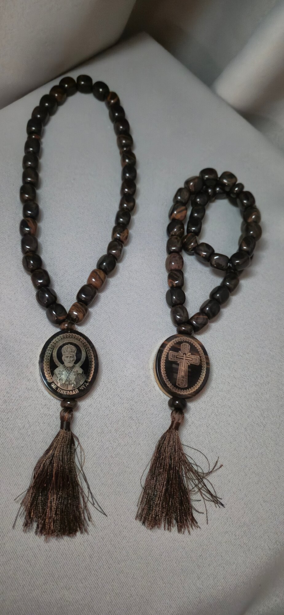 Славянский оберег, чётки, обсидиан