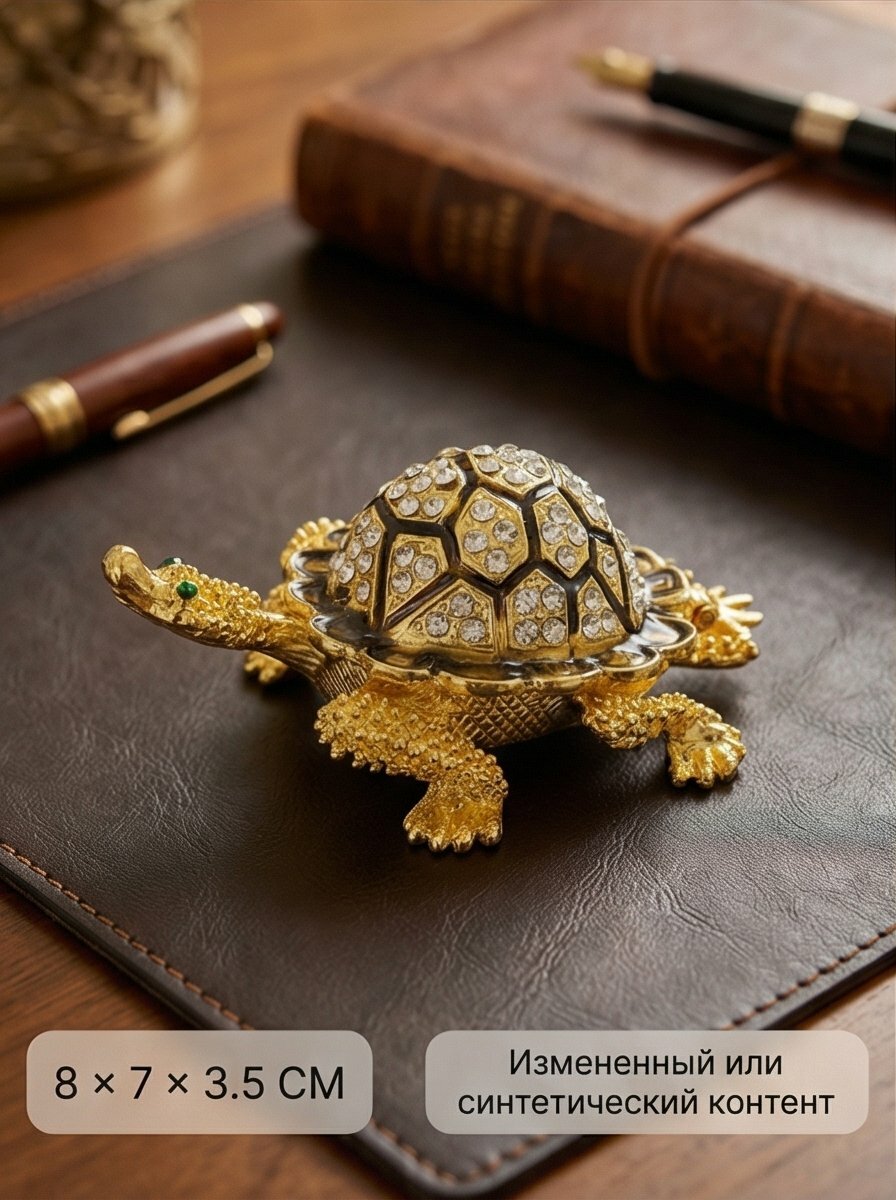 Шкатулка "Мудрая черепаха" 8х7х3,5