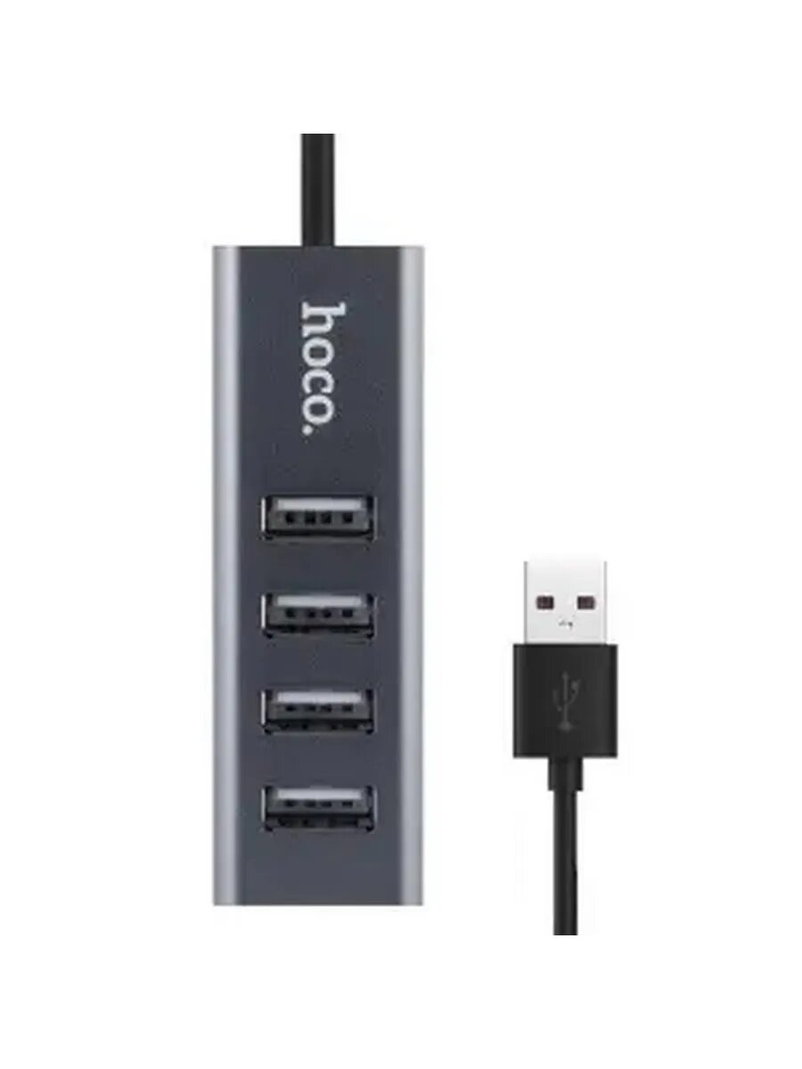 Универсальный USB-хаб на 4 порта серый