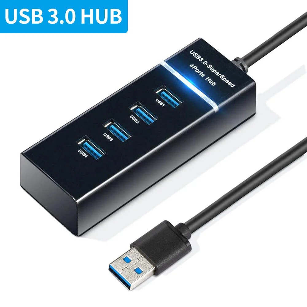 Высокоскоростной Концентратор USB 3.0, 5 Гбит/с, С 4 Портами Для ПК, Компьютерные Аксессуары, Док-станция Hab Splitter