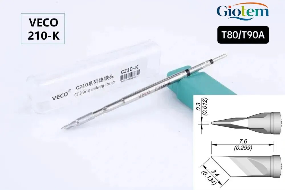 VECO Бессвинцовое паяльное жало C210- K Совместимая рукоятка сварочного сопла C210, быстрый нагрев, 1 предметов