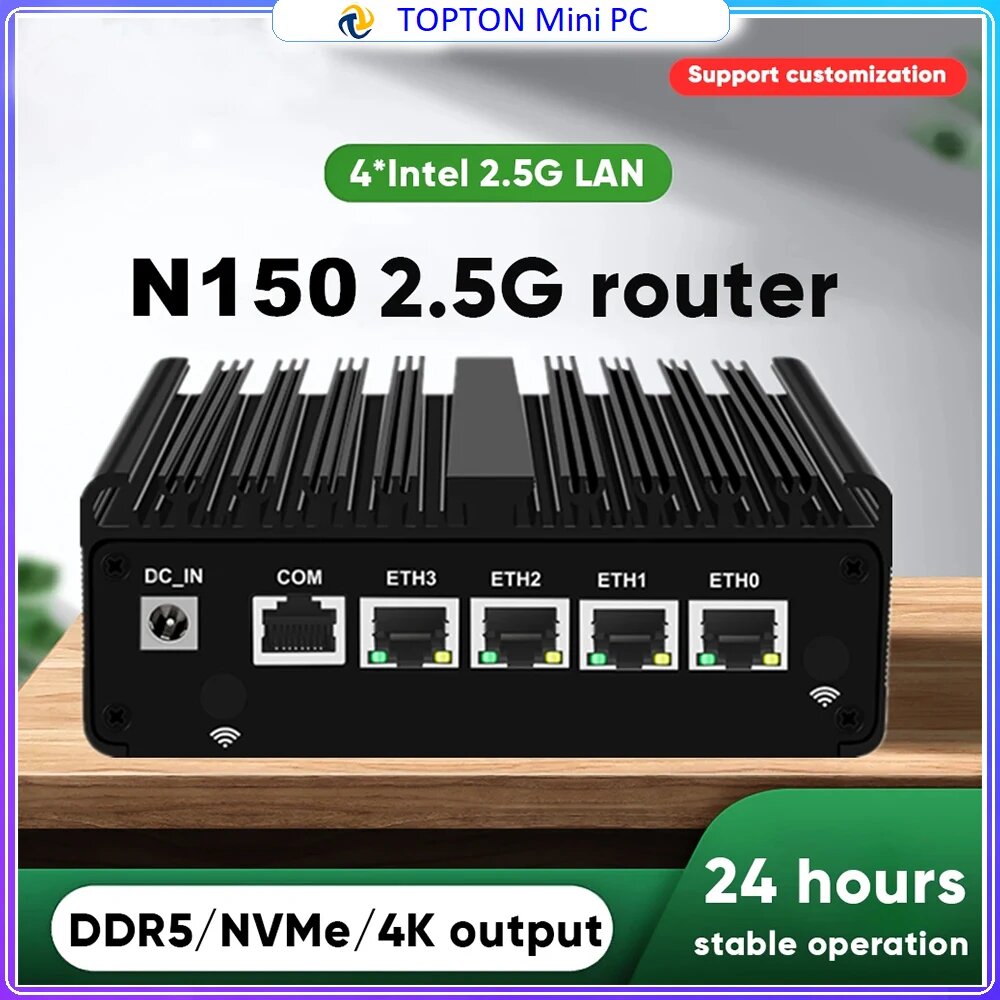 Мини-ПК Topton Upgraded Version Intel N150 Intel N150 DDR5, 8GB Ram 128GB NVMe